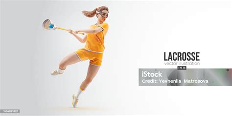 흰색 배경에 라크로스 선수의 현실적인 실루엣 라크로스 선수 여자는 공을 던집니다 벡터 그림 라크로스에 대한 스톡 벡터 아트 및 기타 이미지 Istock