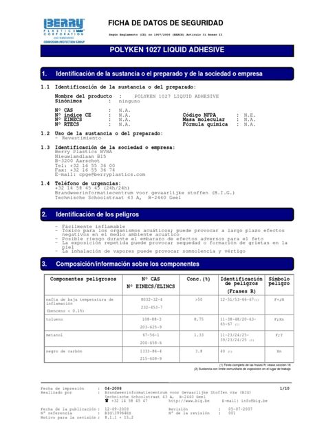 Msds Poliken Pdf Dióxido De Carbono Agua
