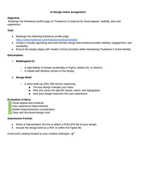Ui Design Intern Assignment Pdf