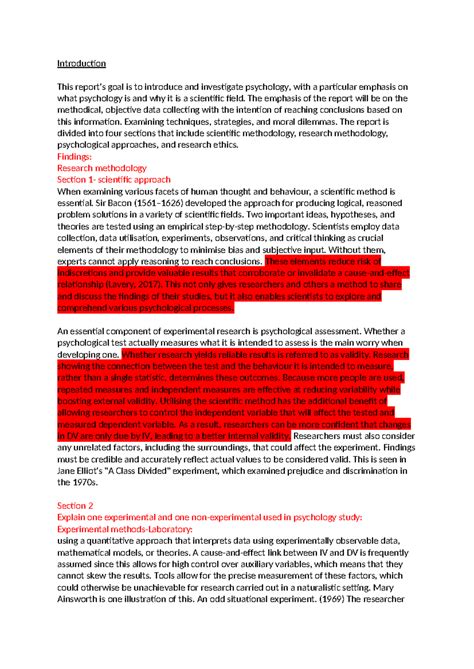 Psychology Unit 9 I Got This Assignment For Distinction Introduction This Reports Goal Is