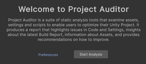 Unity Project Analysis With The Project Auditor Dev Community