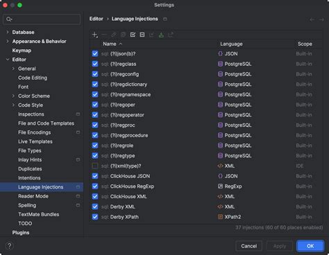injected sql statements intellij idea documentation