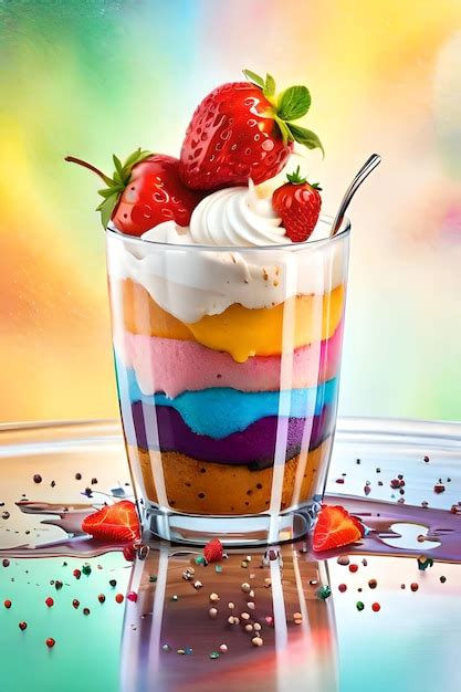 Premium Ai Image Colorful Fruity Ice Cream