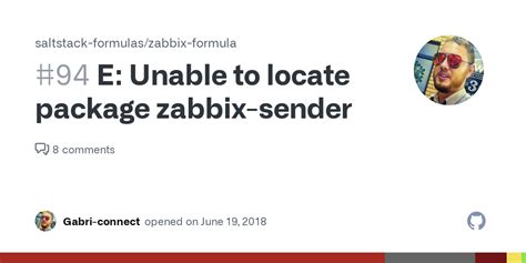 E Unable To Locate Package Zabbix Sender Issue 94 Saltstack