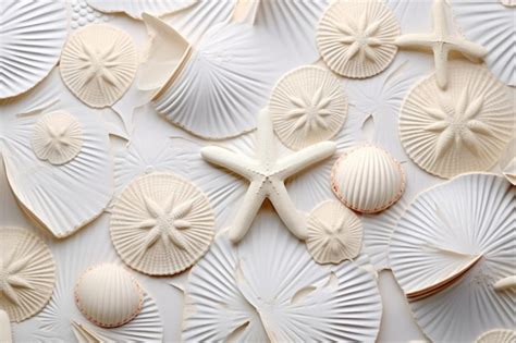 Seashell Serenity Exploring A Marine Background With Shell Layout And