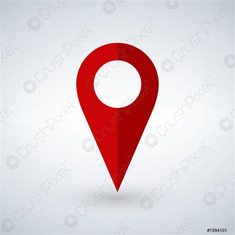 Red Geo Pin As Logo With Copy Space On White Stock Vector Crushpixel