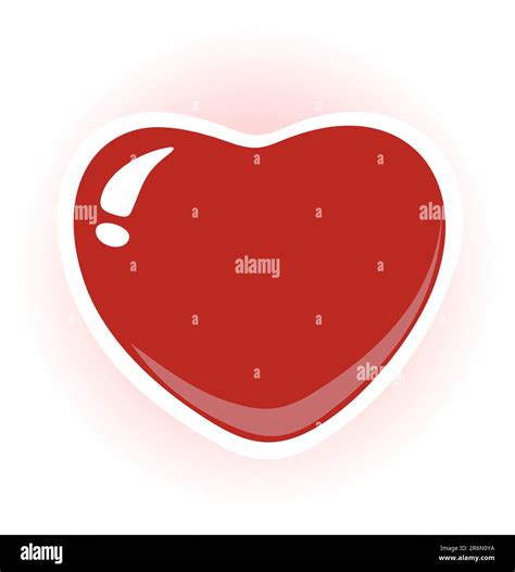 Red Stylized Heart On A White Background Valentines Illustration