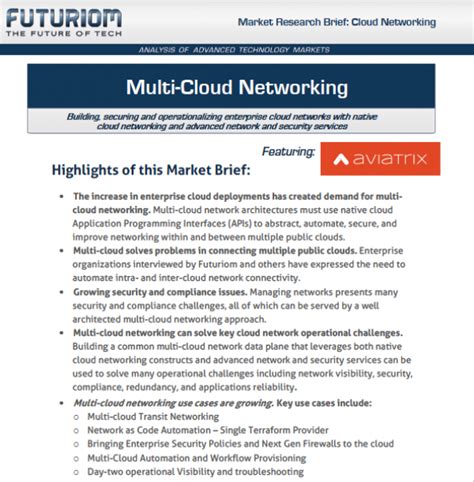 Inside Multi Cloud Networking Trends Futuriom