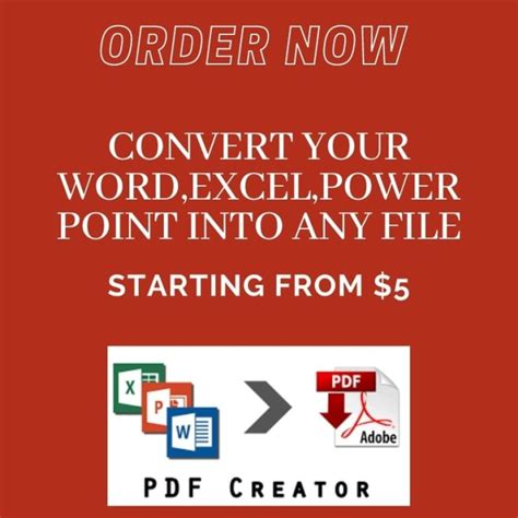 Convert Ms Word Excel And Powerpoint Into Pdf Or Any File By