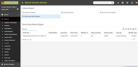 How To Check Book Issue Return Report Smart School School