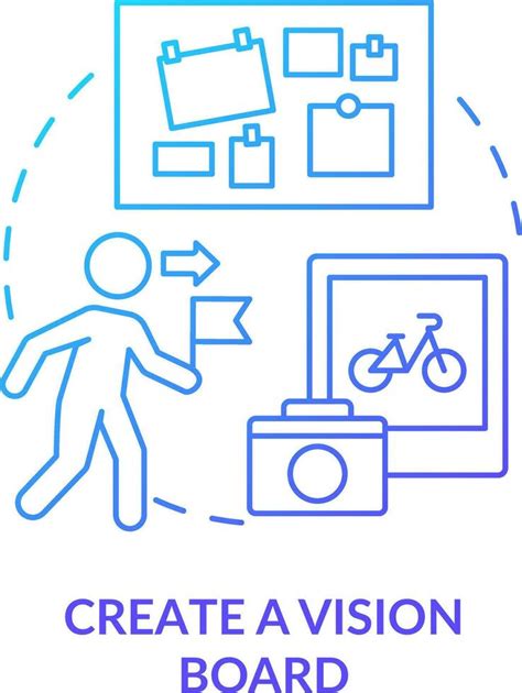 Create Vision Board Blue Gradient Concept Icon Goals And Wishes