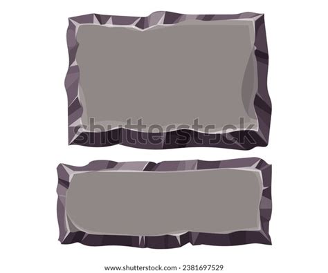 Set Stone Game Menu Panels Textured Stock Vector Royalty Free
