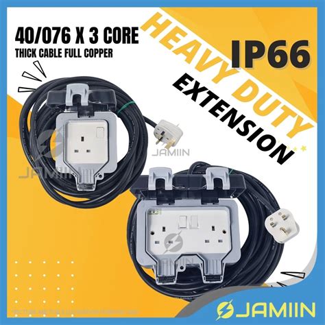 FREE SHIP HEAVY DUTY IP X C TRS CABLE Weatherproof Outdoor Trailing Socket Extension