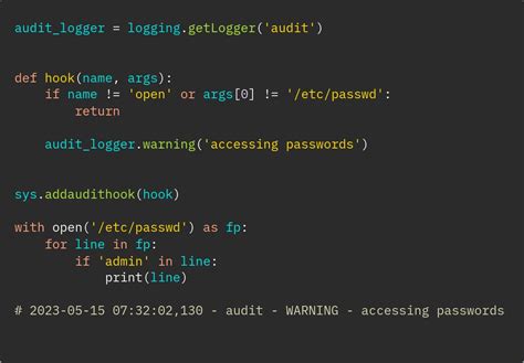 Python Gem Use Sysaddaudithook To Get Audit Events Miki Tebeka