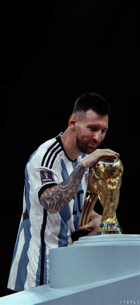 Lionel Messi Argentina Fifa World Cup Champion 2022 Messi Kissing