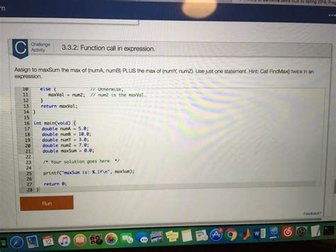 Solved Callenge Activity 3 3 2 Function Call In Expression