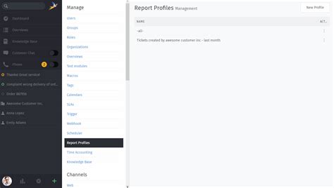 Report Profiles Zammad Documentation
