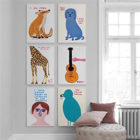 ภาพวาดผ้าใบ รูปสุนัขจิ้งจอก ยีราฟ ไดโนเสาร์ สุนัขจิ้งจอก สไตล์นอร์ดิก สําหรับตกแต่งผนัง ห้อง