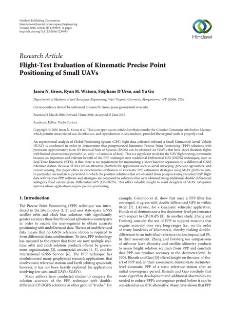 Pdf Flight Test Evaluation Of Kinematic Precise Point Positioning Of