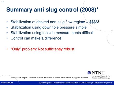 Ppt Robust Anti Slug Control In A Closed Loop System Model Identification And Pidpi Tuning