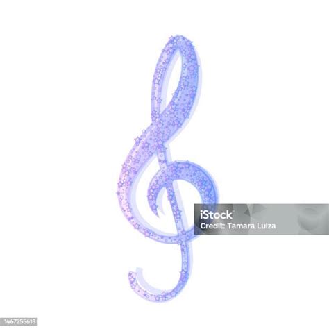 Treble Clef Blue Pink Color Stock Illustration Download Image Now