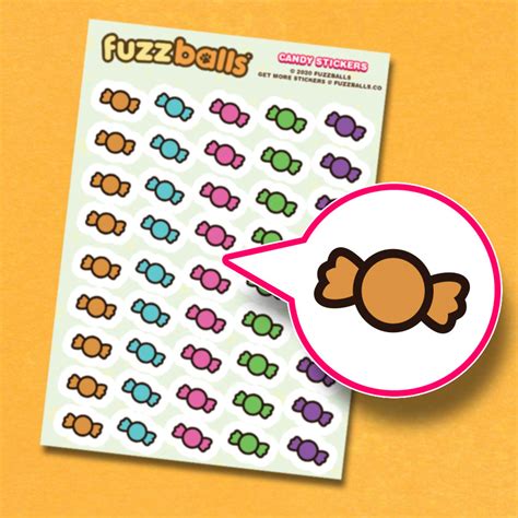 Candy Sticker Sheet Fuzzballs