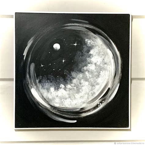 Луна картина абстракция пейзаж Лунная ночь заказать на Ярмарке Мастеров Seh7uru Картины