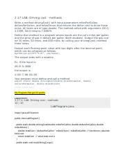 2 17 LAB Driving Cost Methods Docx 2 17 LAB Driving Cost Methods Write A Method