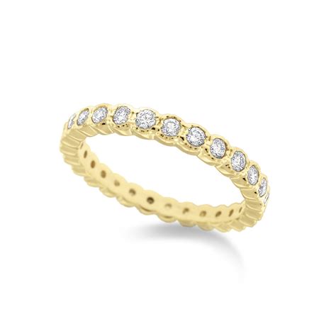 Diamond Stack Ring In 14k Yellow Gold With 27 Diamonds Weighing 63ct Tw
