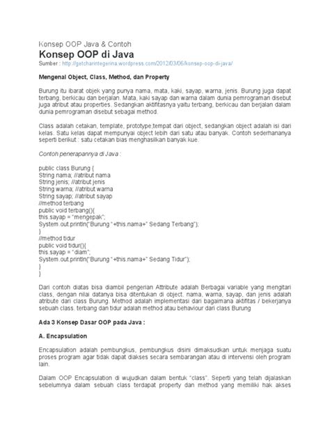 Konsep Oop Java And Contoh Pdf