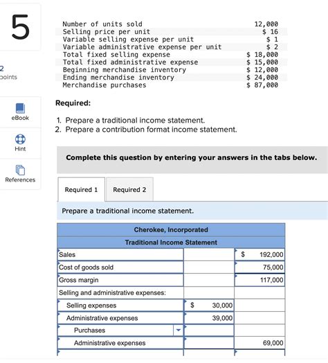 Solved Number Of Units Soldselling Price Per Unitvariable