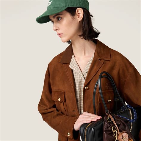 스웨이드 재킷 브랜디 Miu Miu