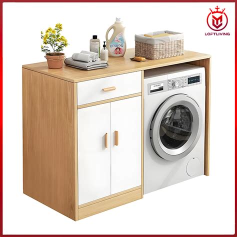 Loft Integrated Washing Machine Cabinet Balcony Wooden Storage Cabinet Laundry Room Side Cabinet
