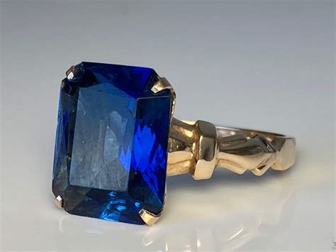 Vintage Emerald Cut Sapphire Ring