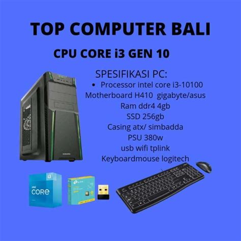 Jual Pc Rakitan Core I Gen Cpu Core I Gen Ram Gb Ssd Gb Di Seller Top Computer Bali
