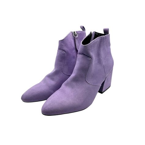 Mod Western Boot Womens Purple Suede Ankle Boots Depop