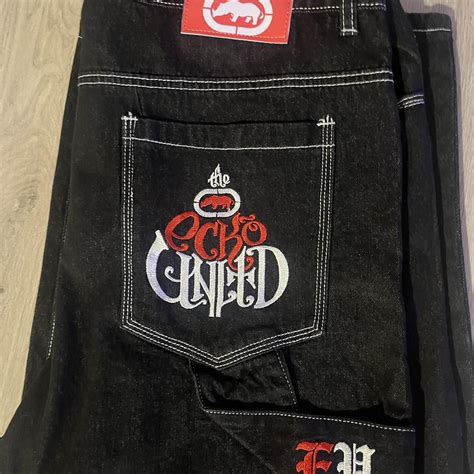 Rare Ecko Unltd Black And Red Baggy Jeans Depop