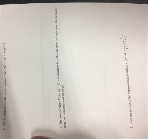 solved find r vector t that satisfies the initial