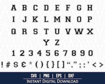 Varsity Font Svg Block Font Svg College Font University Etsy