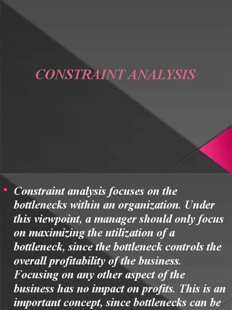 Constraint Analysis Pdf
