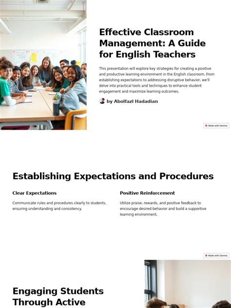 Classroom Management For English Teachers Pdf Learning Classroom