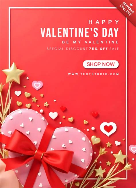 Valentines Day Sale Brochure Template For Special Discounts Free