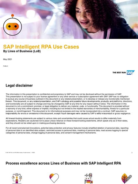 Sap Intelligent Rpa Line Of Business Lob Use Cases Pdf Banks Cheque