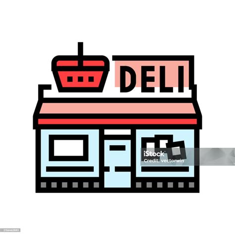 델리 길거리 음식 카페 컬러 아이콘 벡터 일러스트 레이 션 거리에 대한 스톡 벡터 아트 및 기타 이미지 거리 겨울 궁중팬 Istock