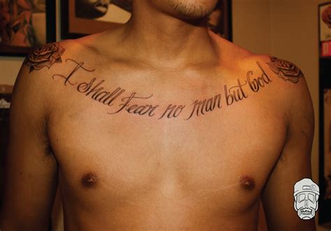 Chest Script Tattoo Quotes Quotesgram