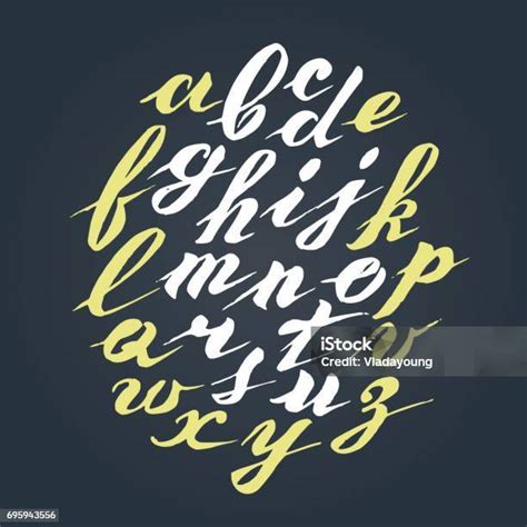 벡터 손 글자 알파벳을 작성입니다 닦 았된 서 편지입니다 단순함에 대한 스톡 벡터 아트 및 기타 이미지 단순함 동양 글자 디자인 Istock