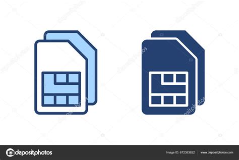 Sim Card Icon Vector Dual Sim Card Sign Symbol Stock Vector By