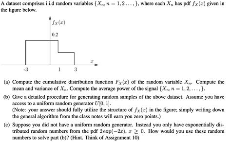 Solved A Dataset Comprises I I D Random Variables Chegg