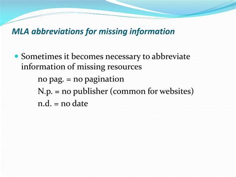 PPT Using MLA Abbreviations PowerPoint Presentation Free Download ID 2923150