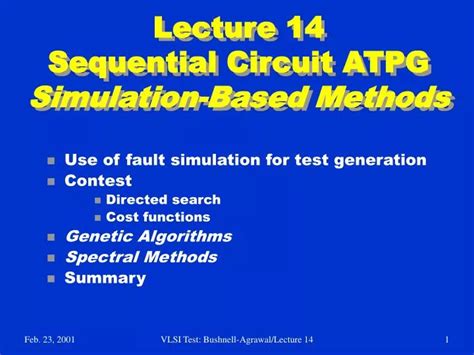 Ppt Lecture 14 Sequential Circuit Atpg Simulation Based Methods Powerpoint Presentation Id